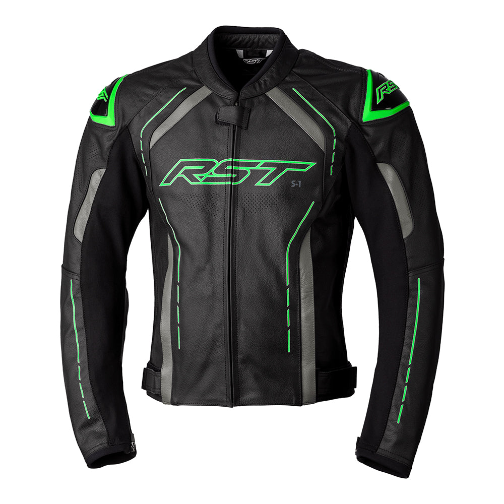 RST S1 CE LEATHER JACKET [BLACK/GREY/NEON GREEN] – Timaru Yamaha